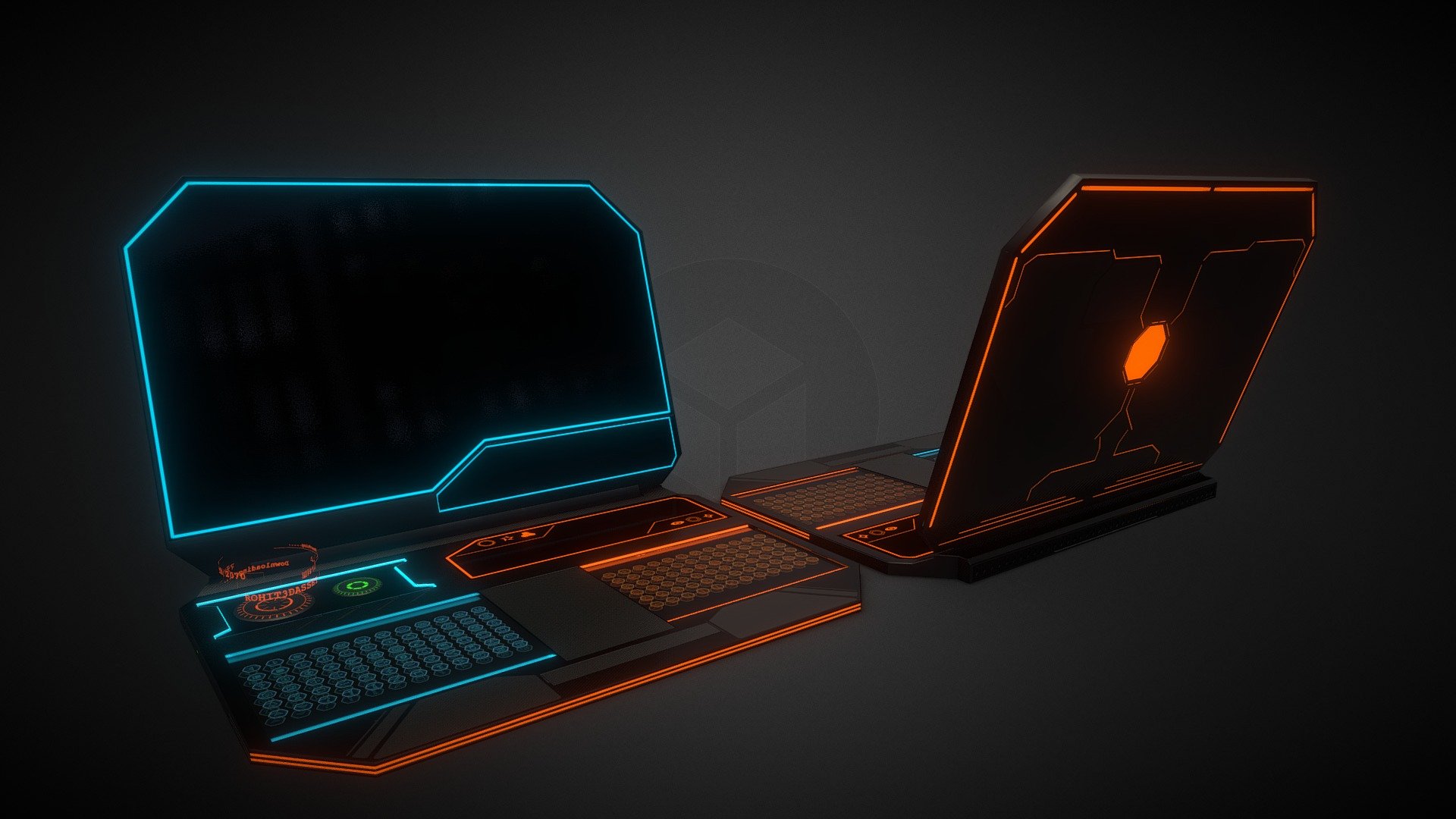 Sci-fi Laptop - Download Free 3D model by Rohit3DAsset [7beb41e ...