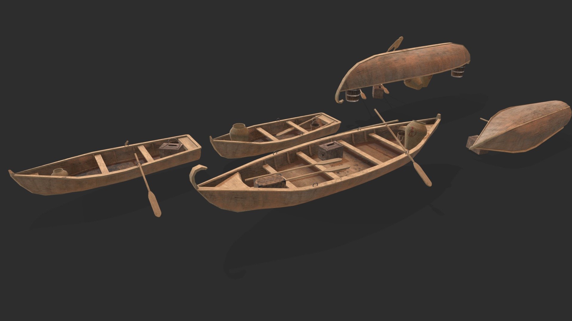 Wooden Boat pack - Download Free 3D model by hamza.benaissia [7bf6d3d ...