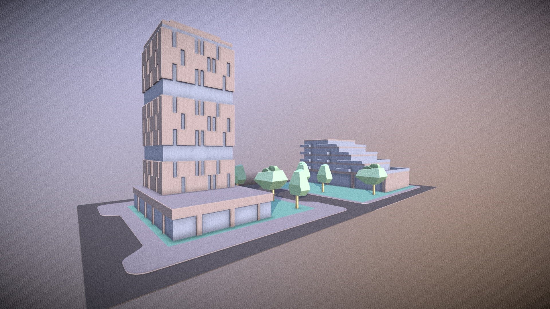 Low Poly City- 2 Buildings - 3D model by Jonah T Humphrey (@jonah.t ...