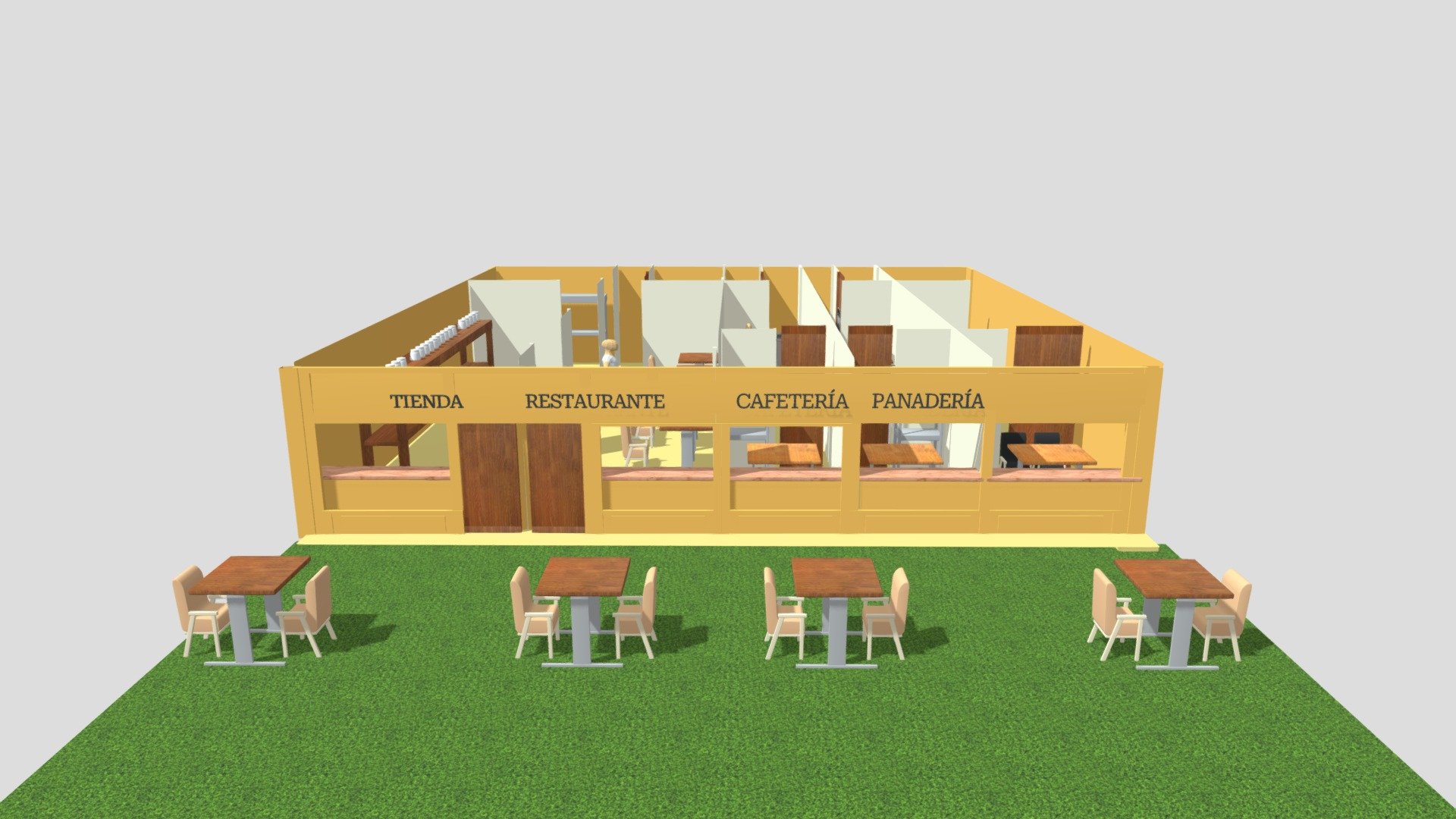 Restaurante Shanti - 3D model by ferperezrizo [7c0376d] - Sketchfab