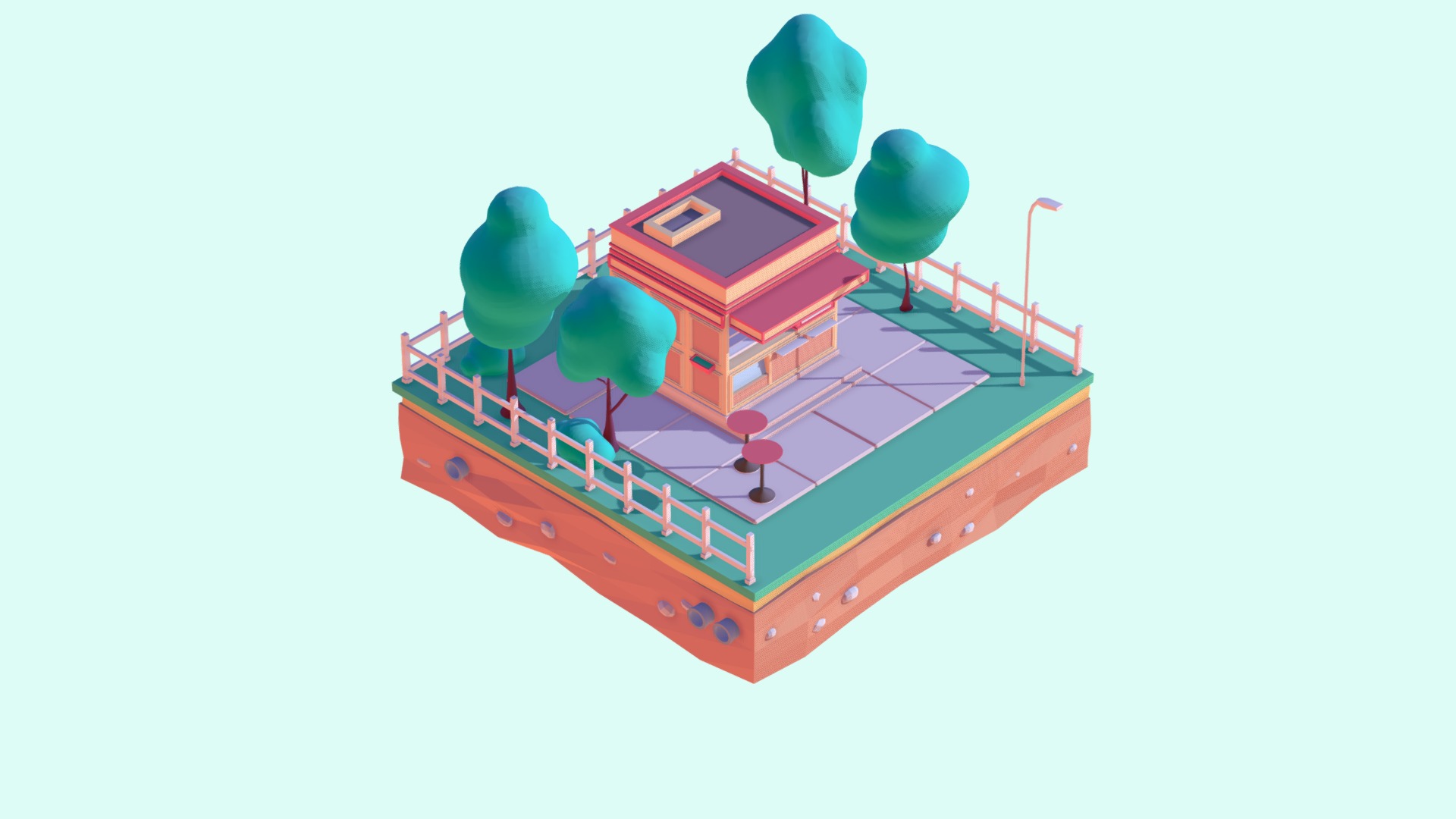 Cartoon Low Poly Street Tray - Buy Royalty Free 3D model by antonmoek ...