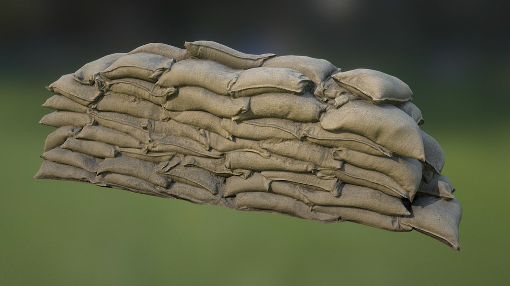 Sandbag Wall 02 - 3D model by Karamai [7c07eea] - Sketchfab
