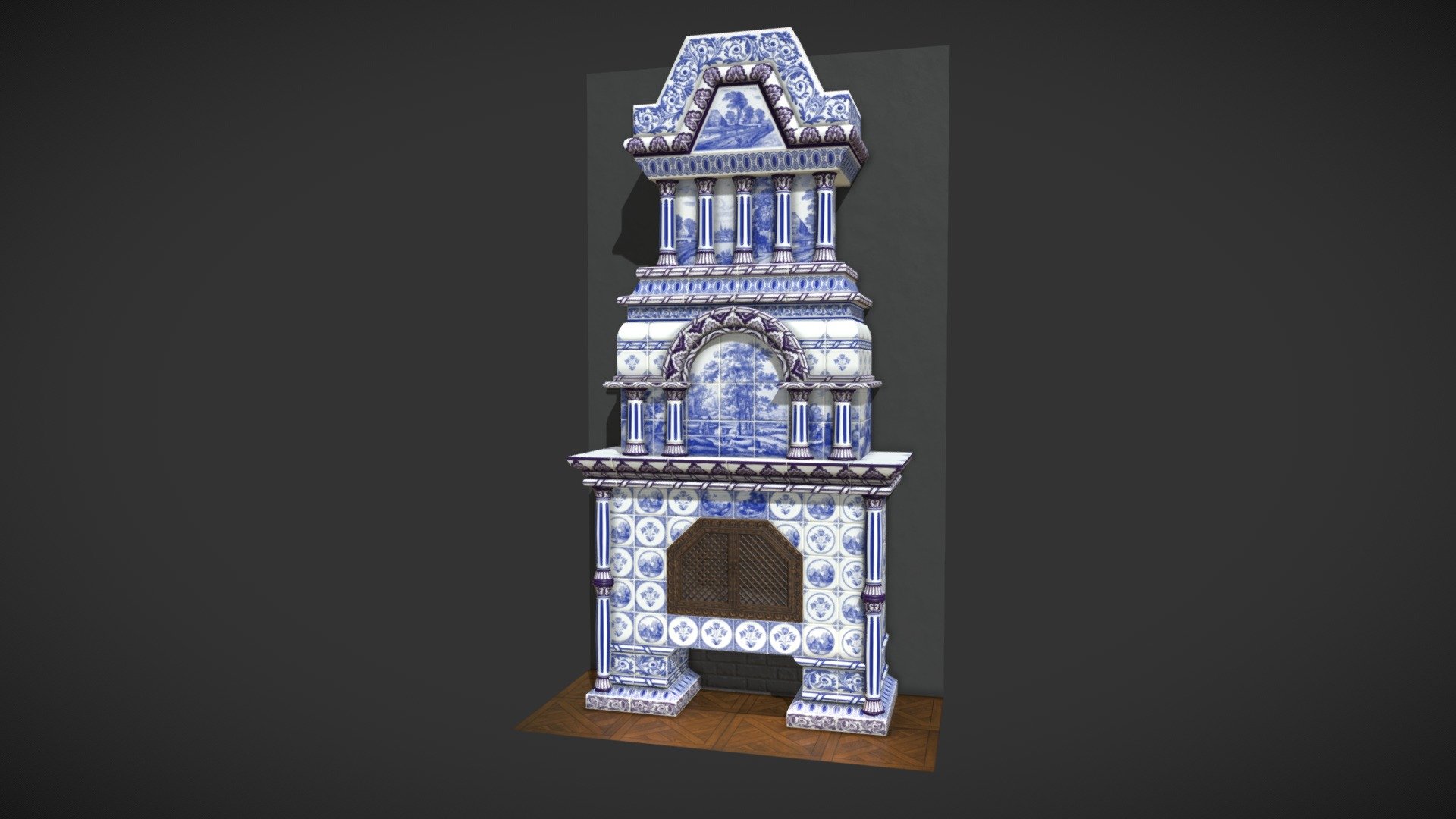 Tiled Fireplace - Buy Royalty Free 3D model by Mikhail Kadilnikov ...