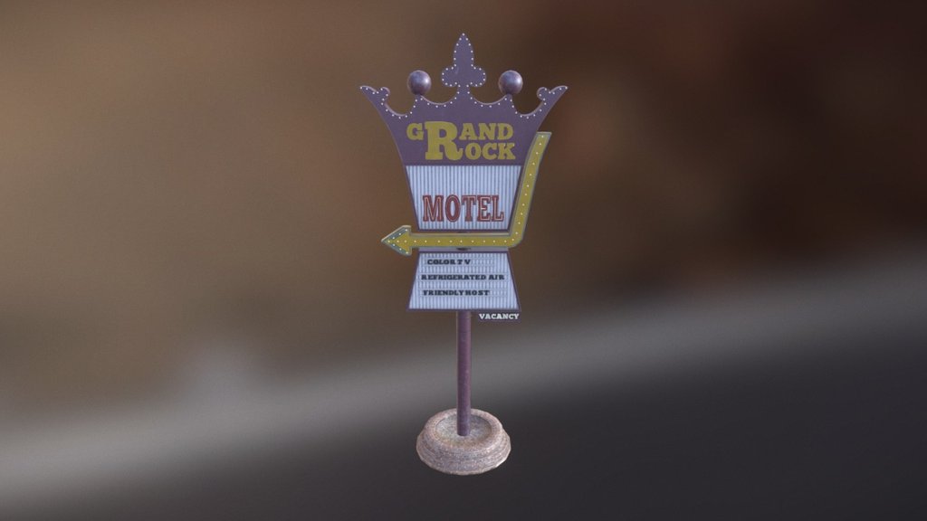 Motel Sign (daytime) - 3D model by GabroMedia [7c14f4f] - Sketchfab