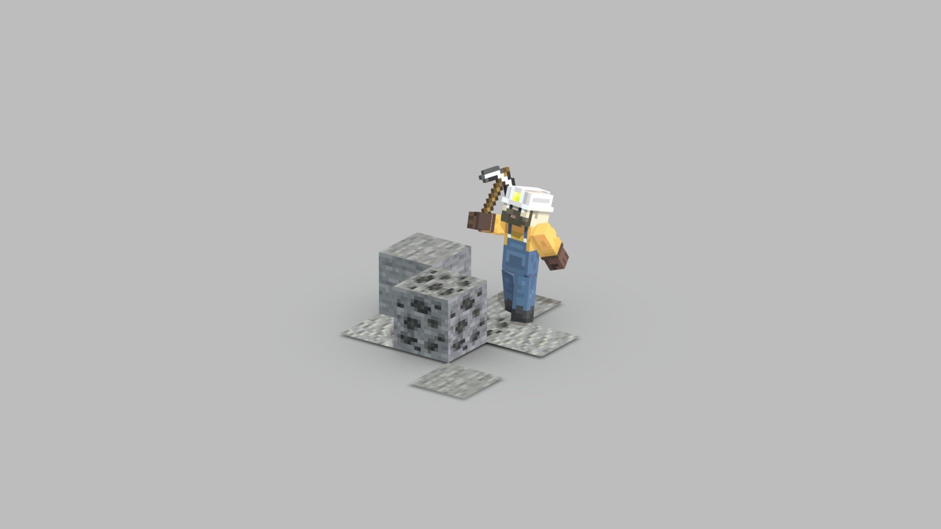 Minecraft miner skin - 3D model by LepikGem [7c178ee] - Sketchfab
