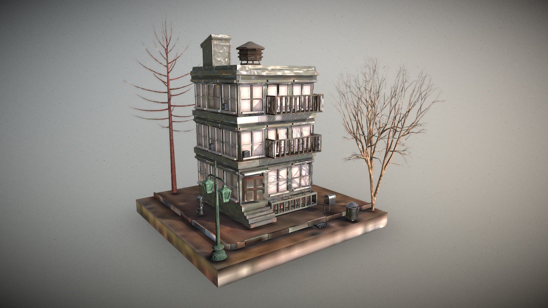 Old Apartment Building - Download Free 3D model by mervemacit [7c1a4e9 ...