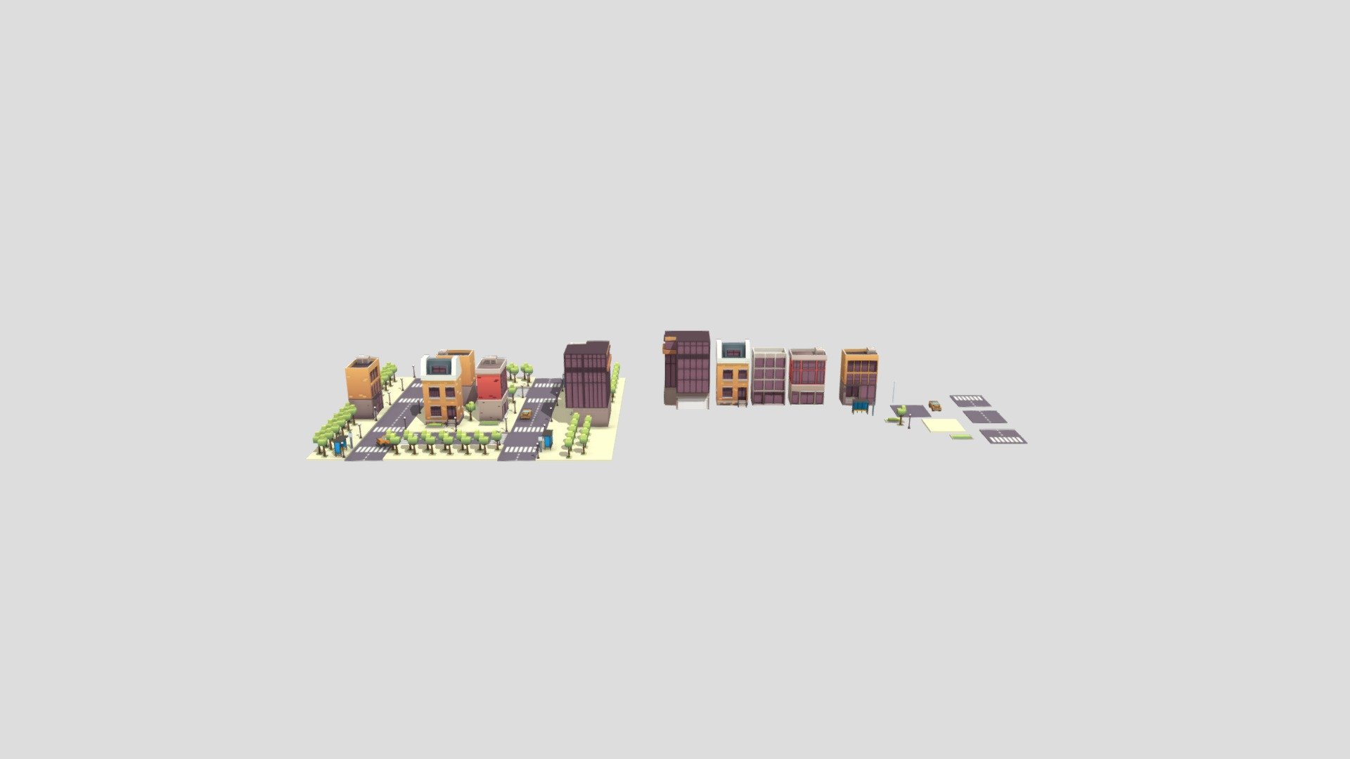 Town City-Low Poly - Buy Royalty Free 3D model by arcanaip [7c1a5a8 ...