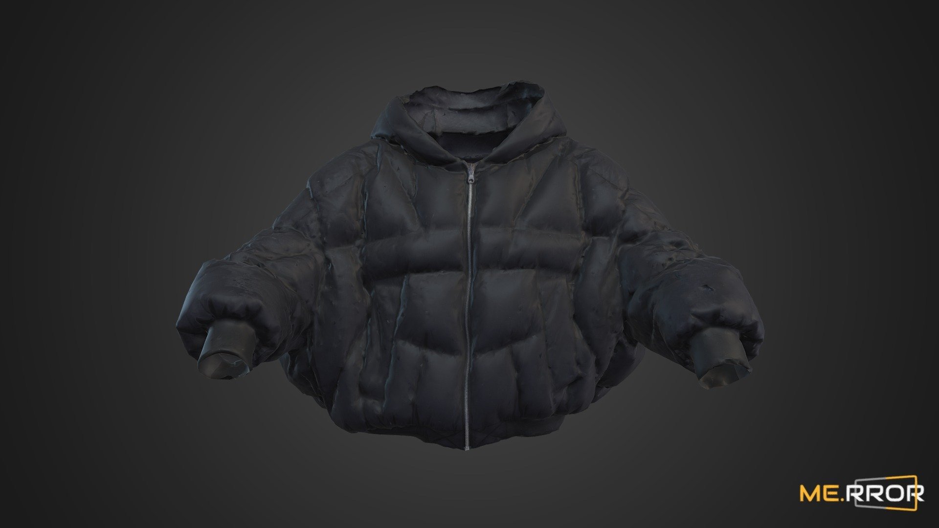 Black Short Down Puffer Coat - Buy Royalty Free 3D model by ME.RROR ...
