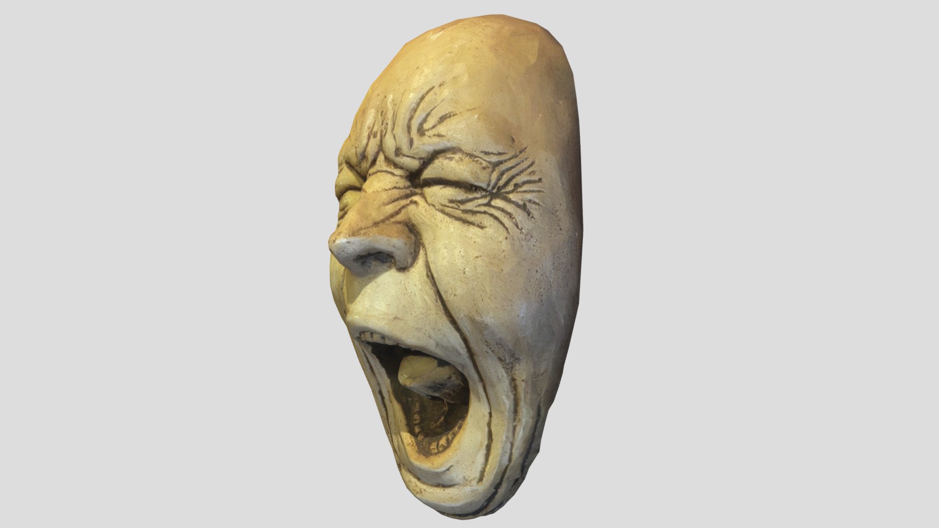 Face Decorative Screaming Statue 3DScan - Download Free 3D model by ...