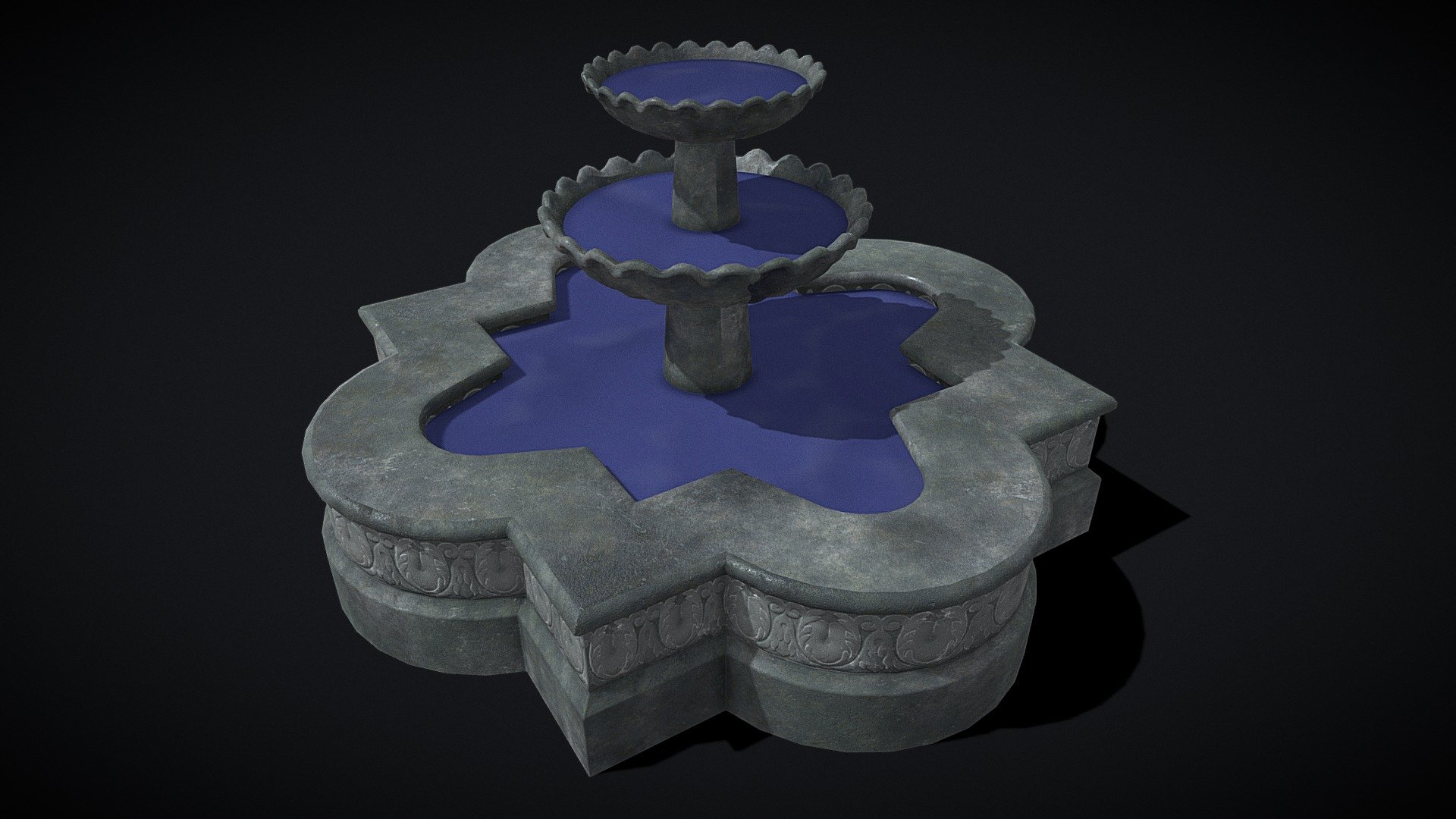 Quatrefoil Multi Level Fountain - Buy Royalty Free 3D model by ...