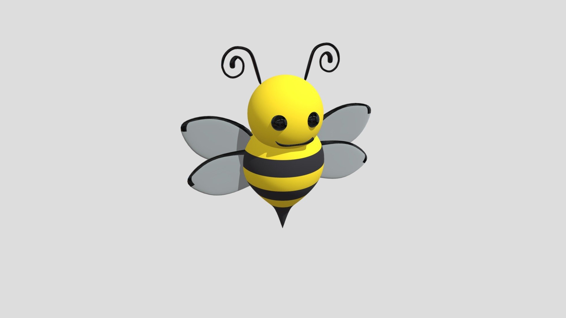 Bee cartoon - Download Free 3D model by scbenoit [7c3870b] - Sketchfab