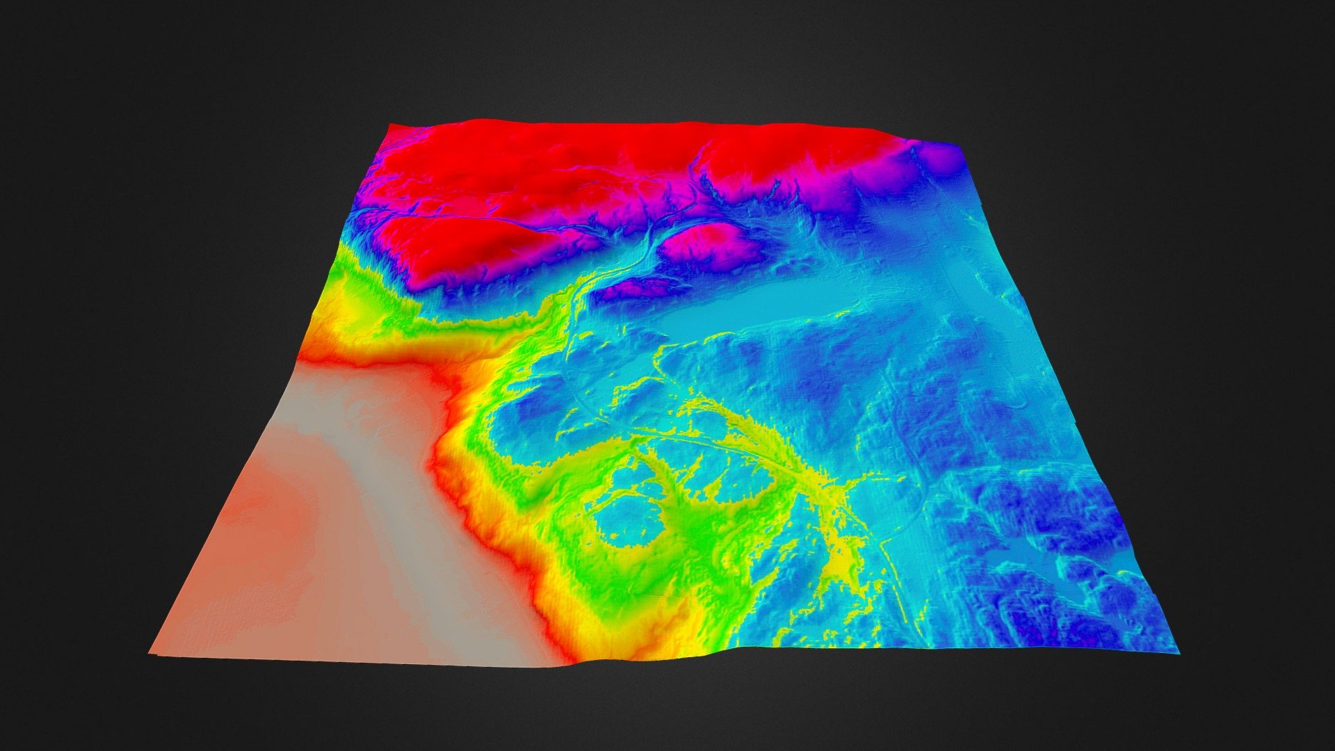Topography with Elevation Texture 2.5km - 3D model by svickers [7c4d35b ...