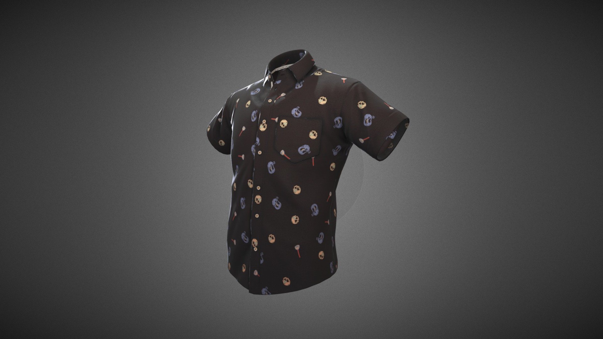 Skull Button-up Shirt - 3D model by tannylkj [7c4f954] - Sketchfab
