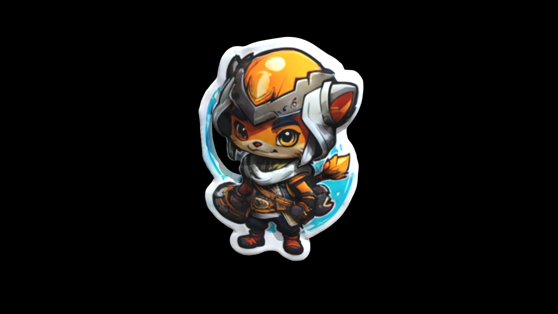 a cartoon drawing of a fox wearing armor and - Download Free 3D model ...