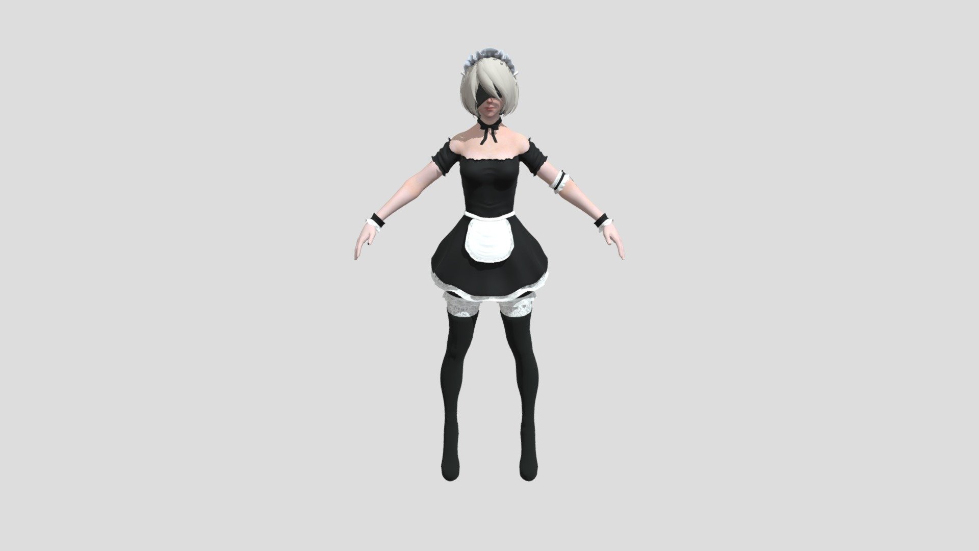 Nier Automata 2B Maid - Download Free 3D model by Daxgon [7c5213f ...