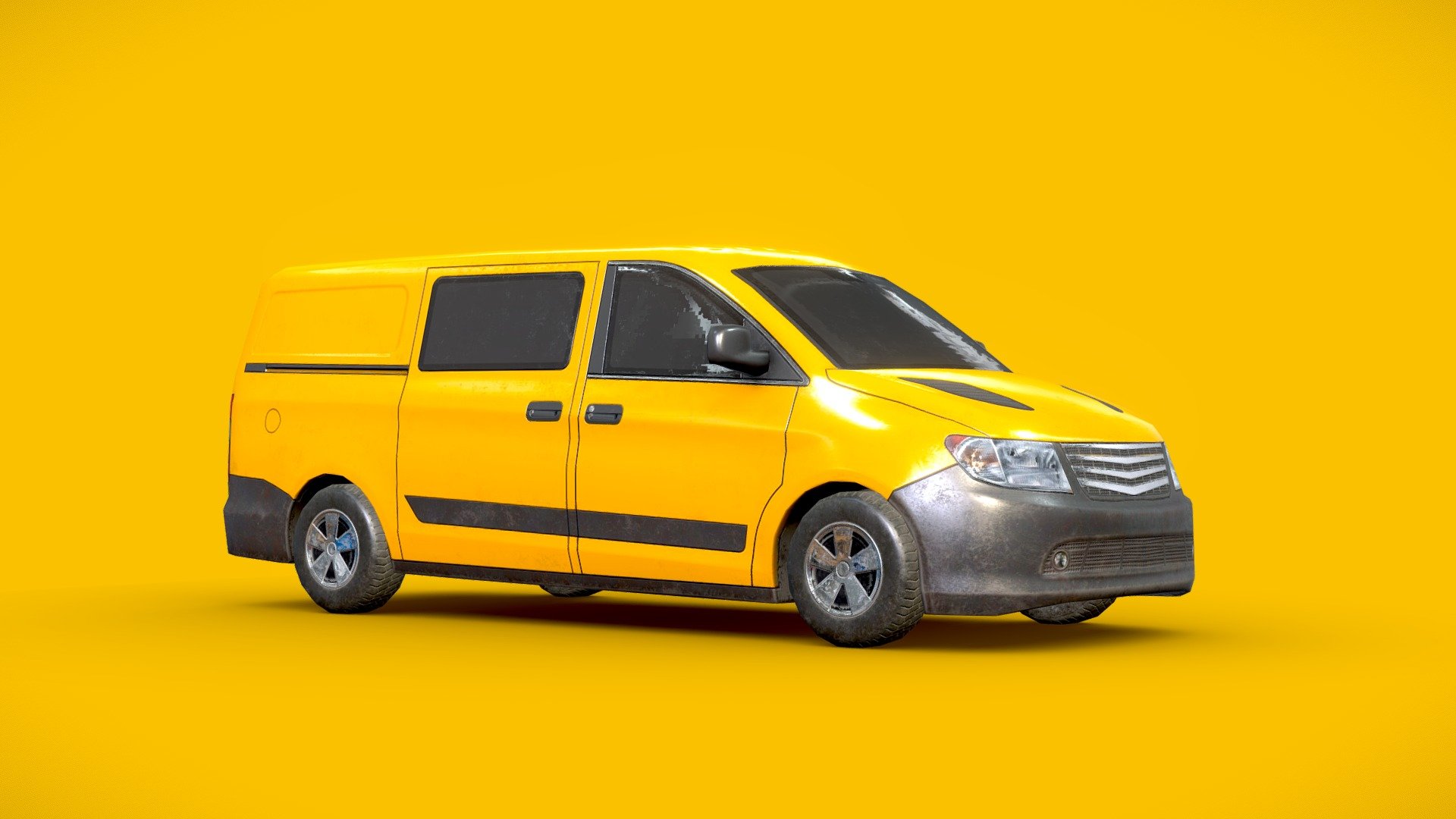 Generic Minivan Yellow - Buy Royalty Free 3D model by rpalomino ...