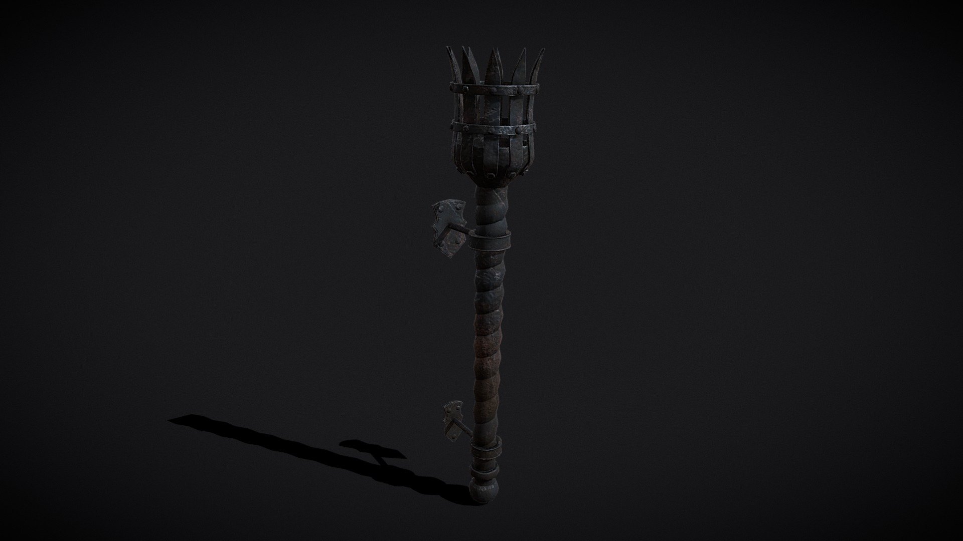Medieval Spiral Wall Torch - Buy Royalty Free 3D model by ...