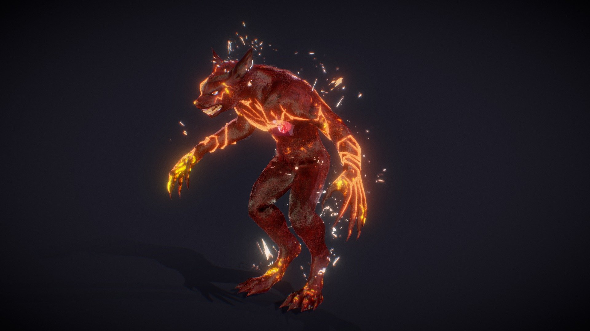 Burning Werewolf Eve - Download Free 3D model by ChamberSu1996 [7c5f912 ...