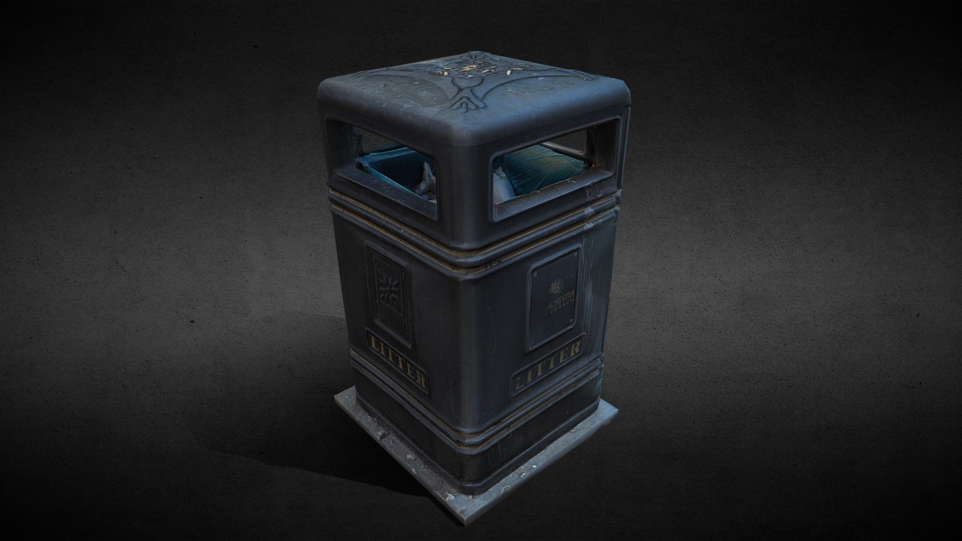 Dirty Manchester Street Bin / Garbage - Download Free 3D model by ...