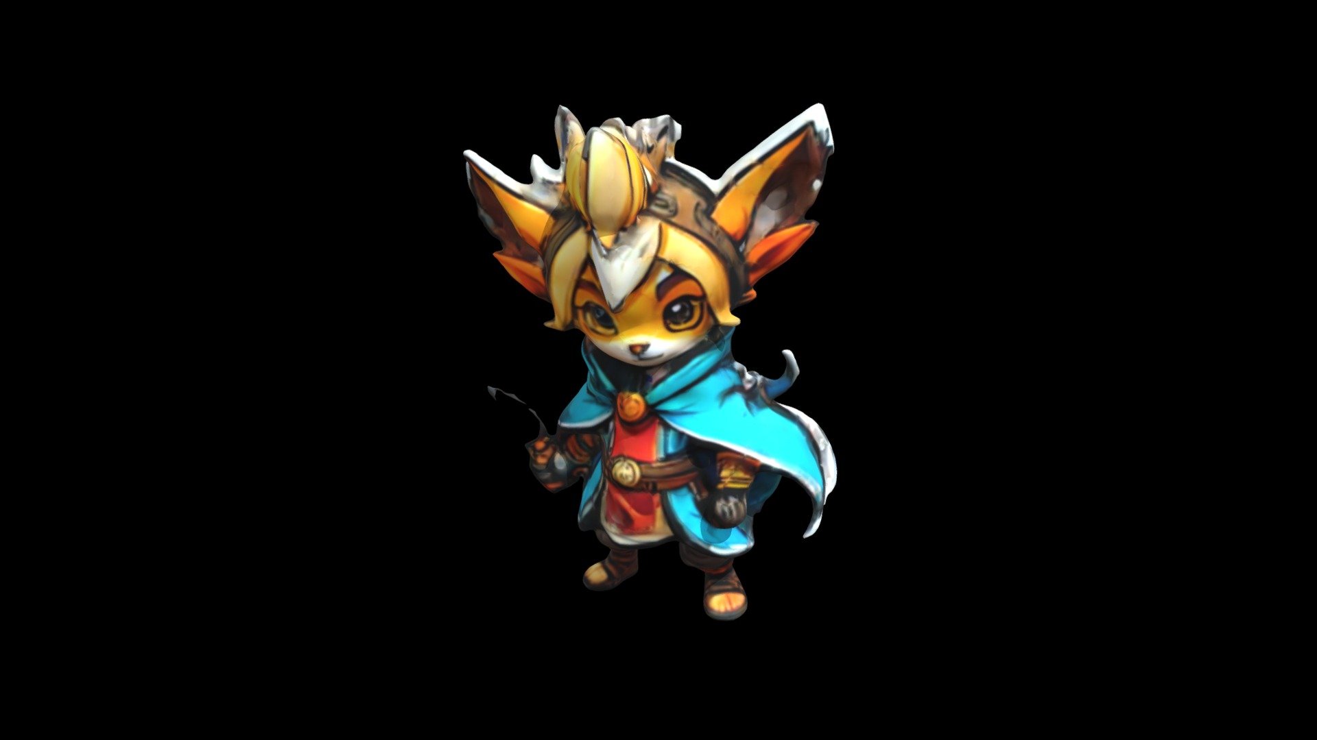 Drawing of a furry protagonist with a blue cape, - Download Free 3D ...