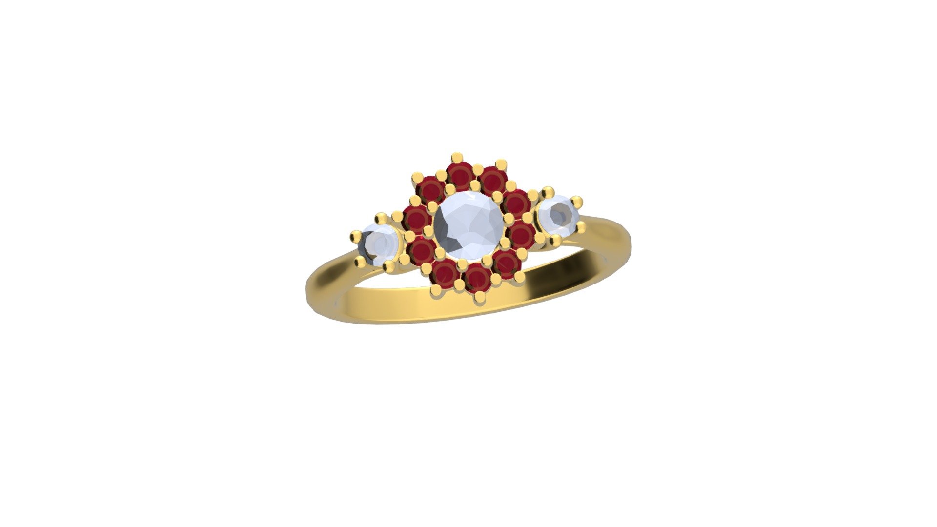 ruby cluster - 3D model by Mfj [7c6ebee] - Sketchfab