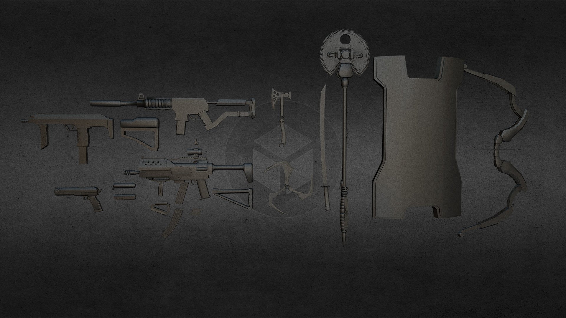 Weapons - Download Free 3D model by bitegw [7c6eebb] - Sketchfab