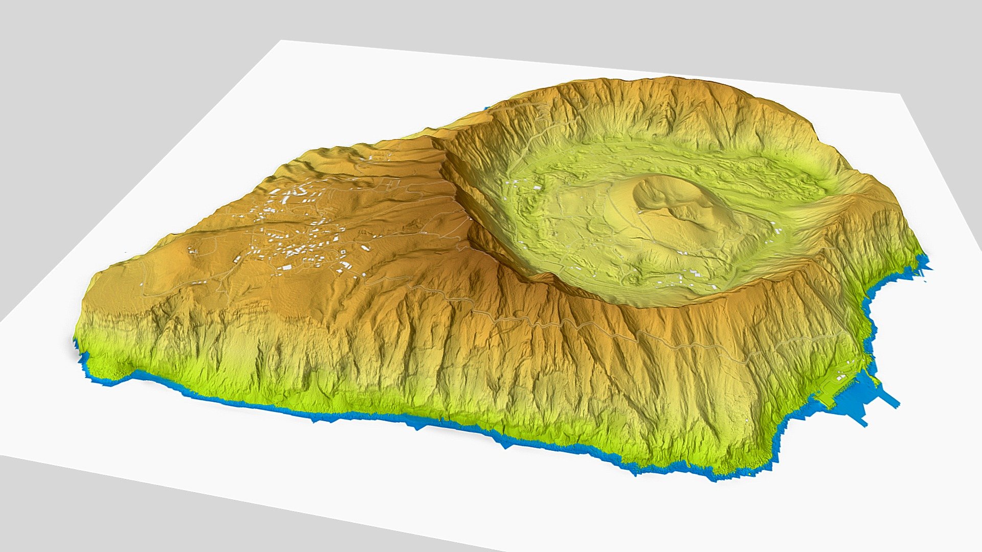 青ヶ島 3D地形図 - 3D model of Aogashima Island - Download Free 3D model by ...