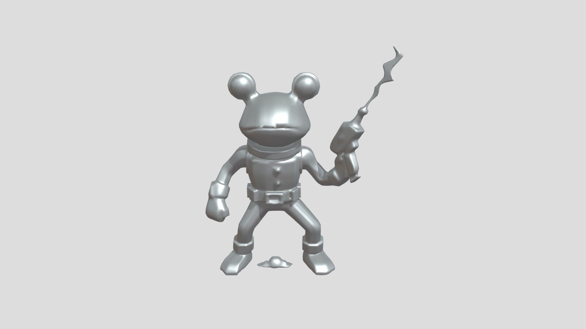 Anthropomorphic frog in sci-fi suit with ray gu - 3D model by Valdir ...