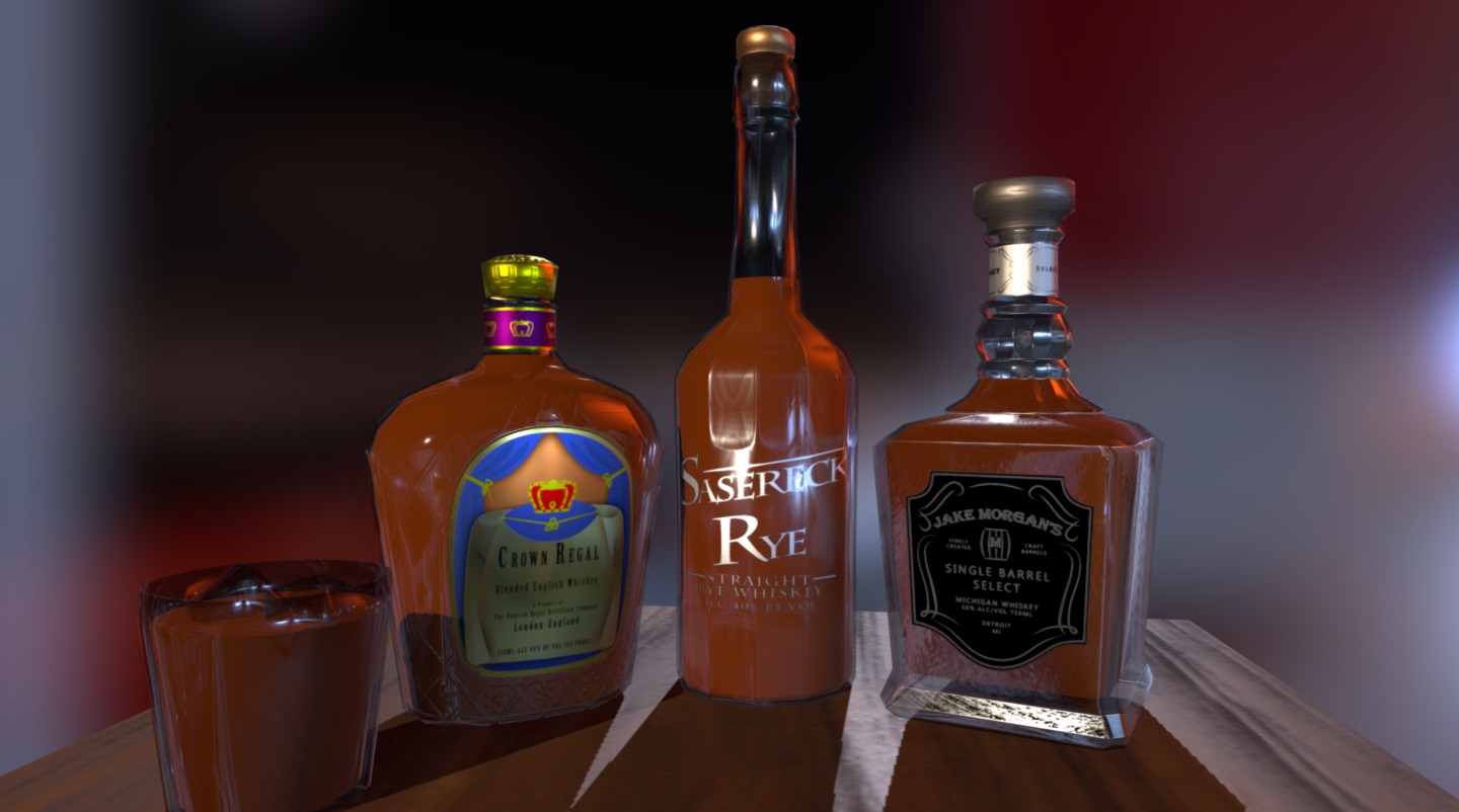 Whiskey Bottles - 3D model by Alan Hernandez-Morales (@alanhern ...