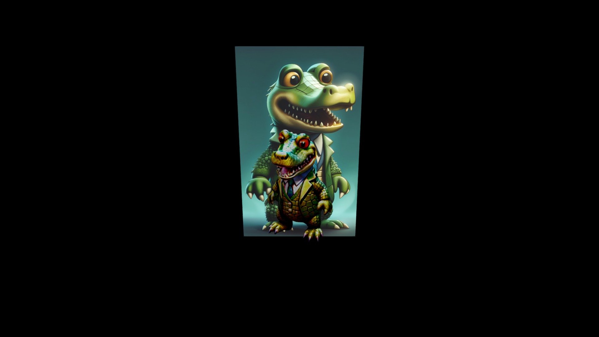 cartoon alligator dressed in a suit and tie with - Download Free 3D ...