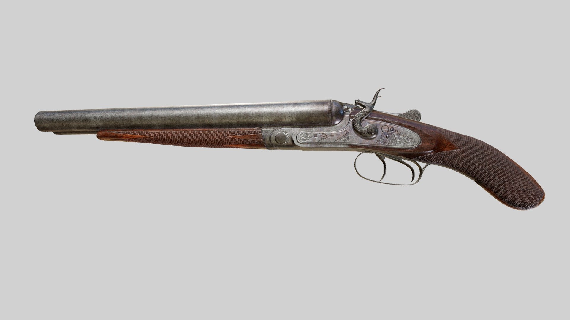 Double Barrel Shotgun - 3D model by anton_lipatnikov [7cb8a26] - Sketchfab