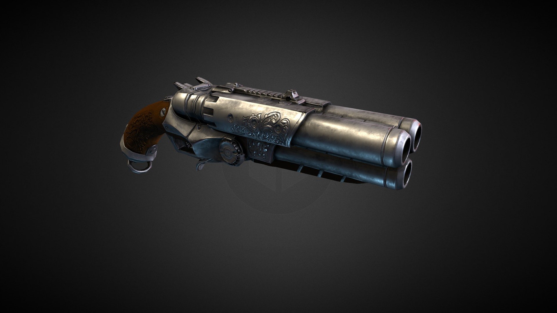 Jolly the Shotgun, Low Poly 3d-Coat texture test - 3D model by Csaba ...