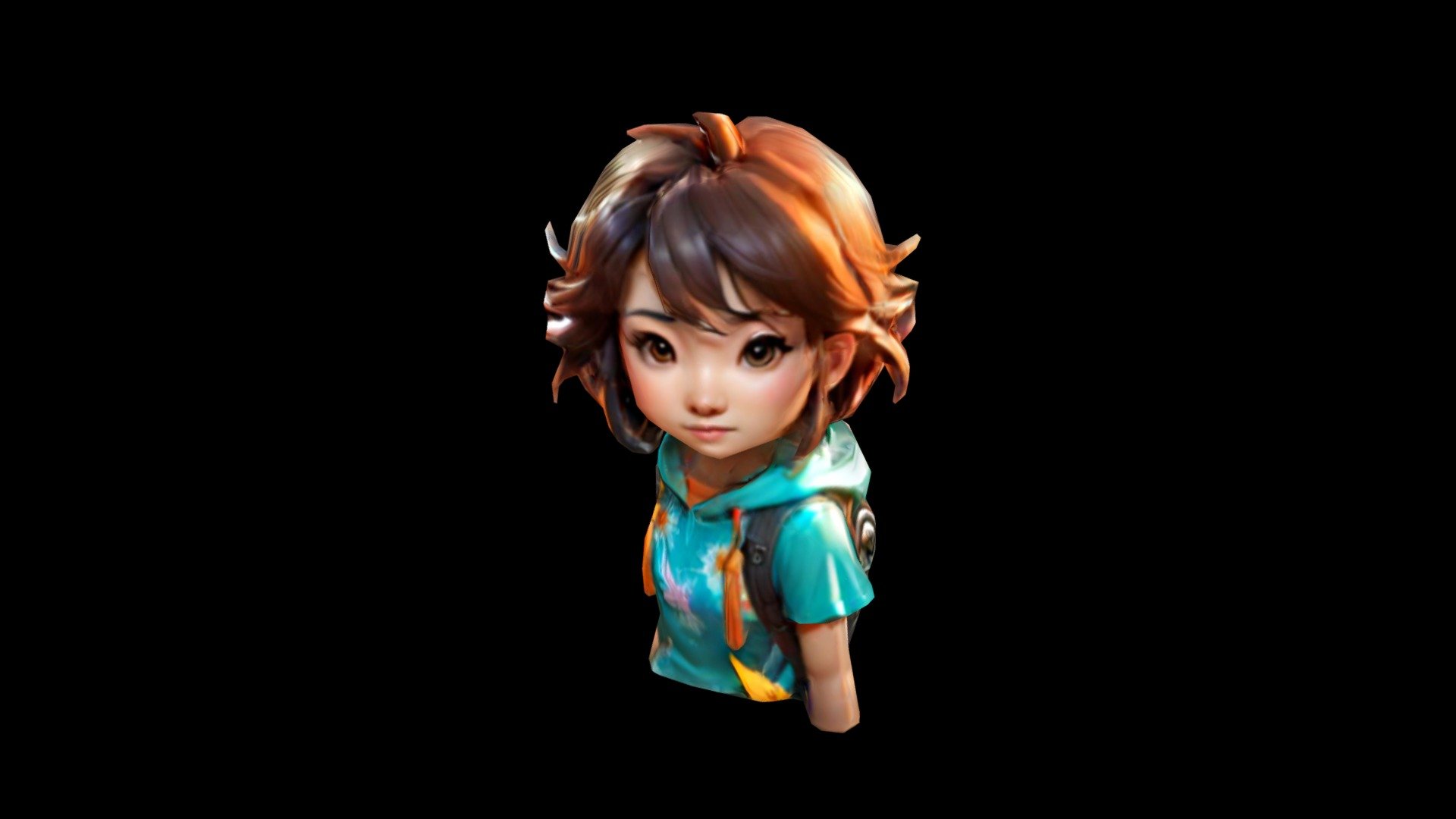 The animated character, an anime-style girl with - Download Free 3D ...