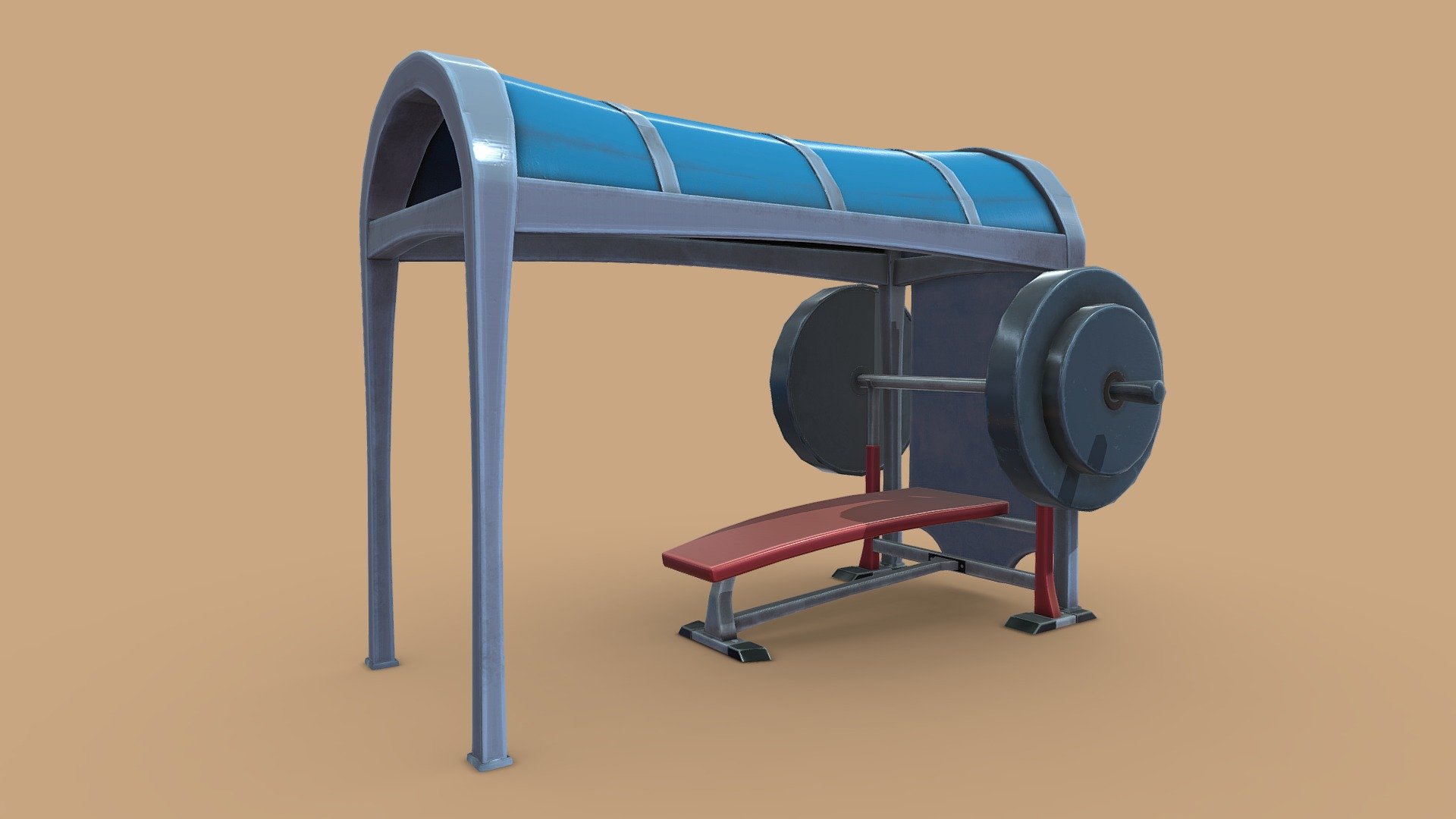 Stylized Exercise Bus Stops (Bench Press) - Download Free 3D model by WillowBoxArt [7cbede7 ...