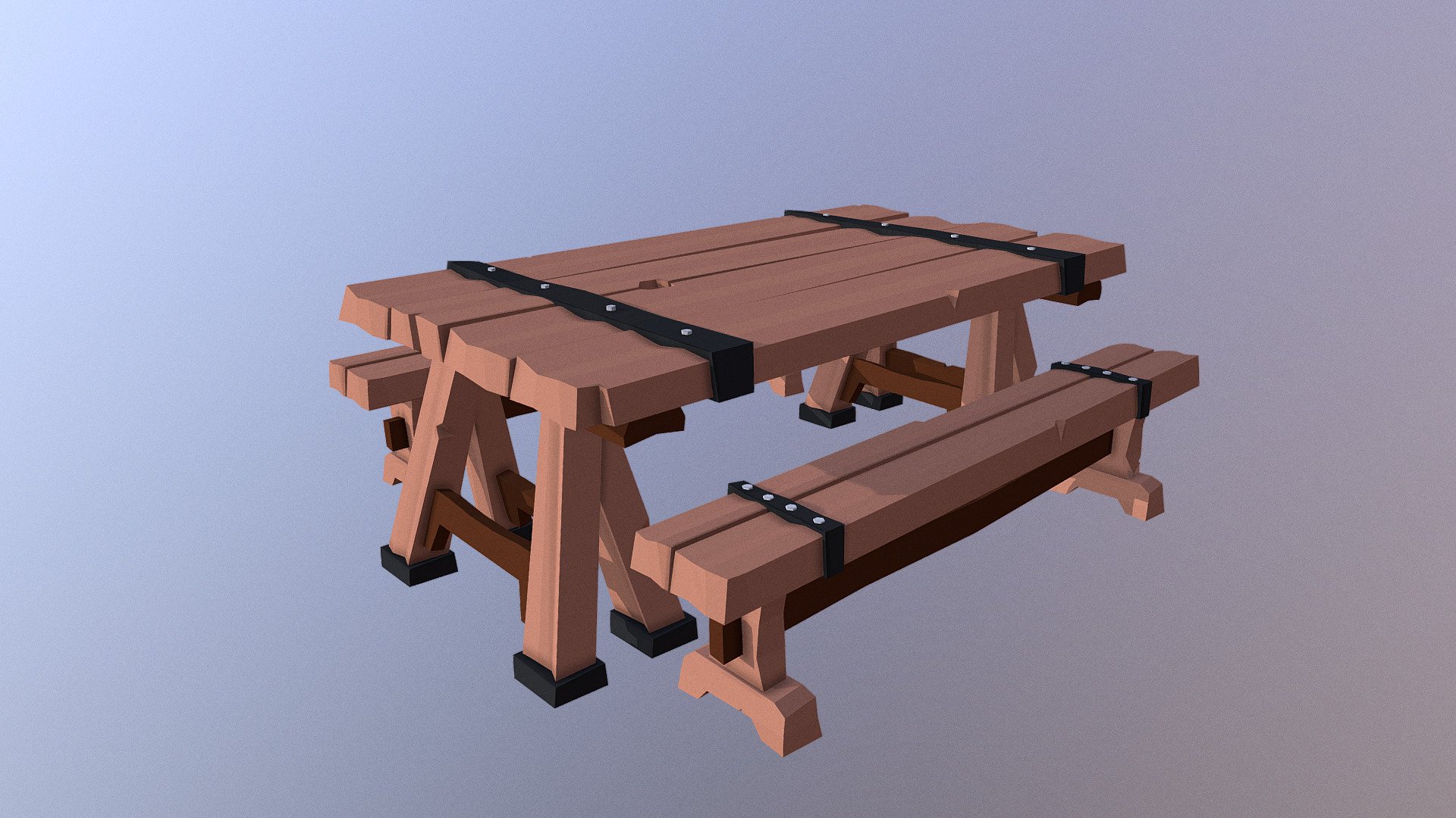 Low-poly wooden tavern table - 3D model by Paulo Martins (@mrtzera ...