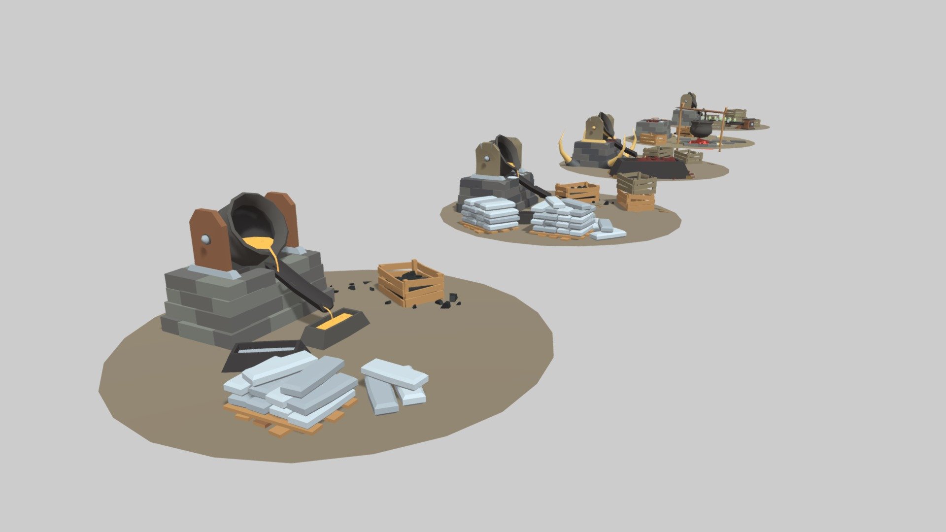 5 Versions Of Stylized Smelter - Download Free 3D model by r.m ...