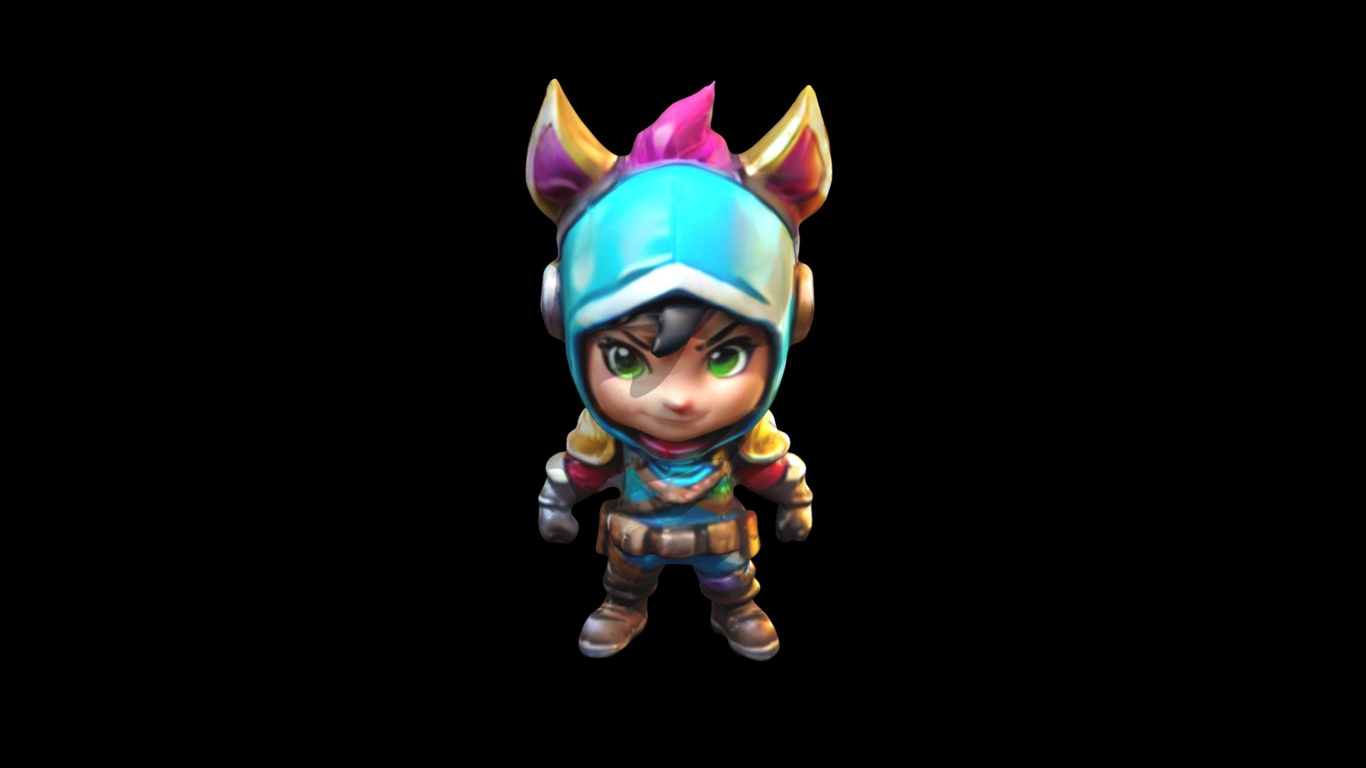 "Brilliant Battle Girl with Blue Cape and Pink A - Download Free 3D ...