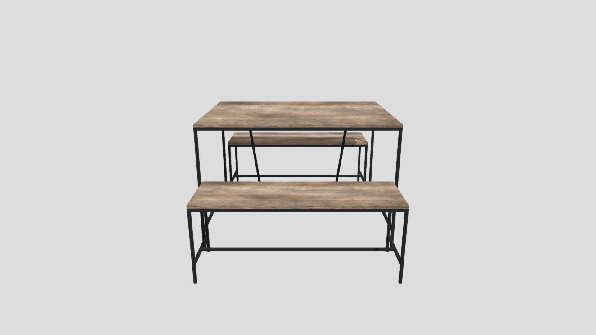Urban Dining Table & Bench Set - Buy Royalty Free 3D model by ...