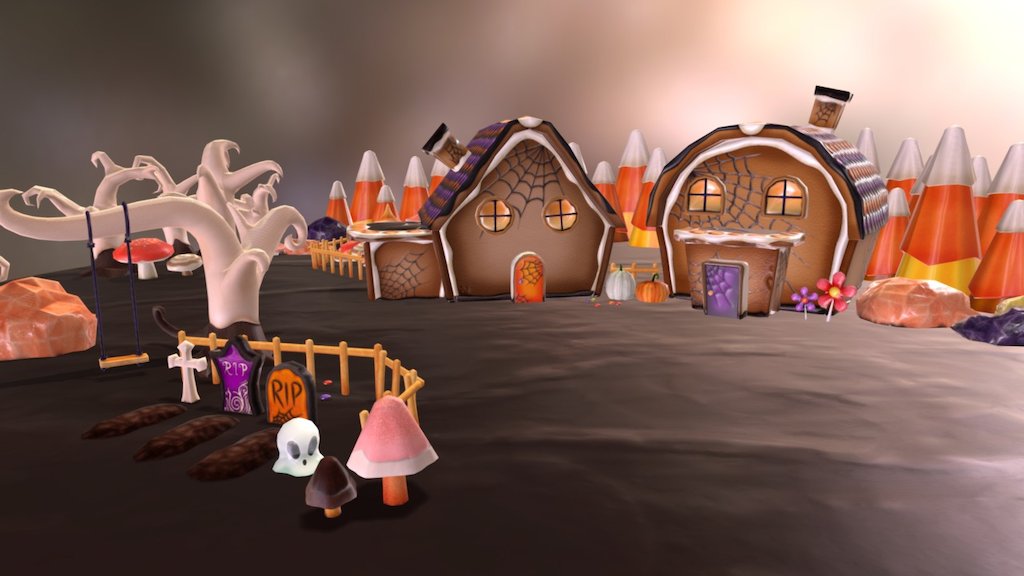 Twisted Candyland Houses - 3D model by MianartXII [7cdbcb5] - Sketchfab