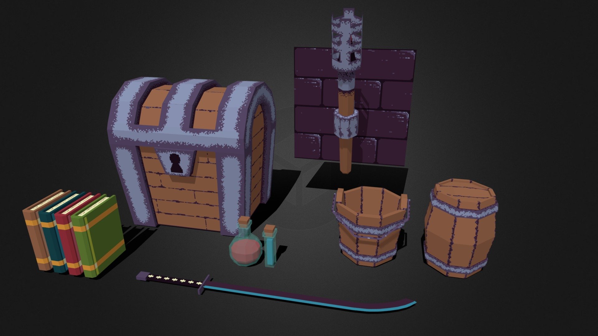 Low-Poly Props - 3D model by Cendrill [7ce1c0e] - Sketchfab