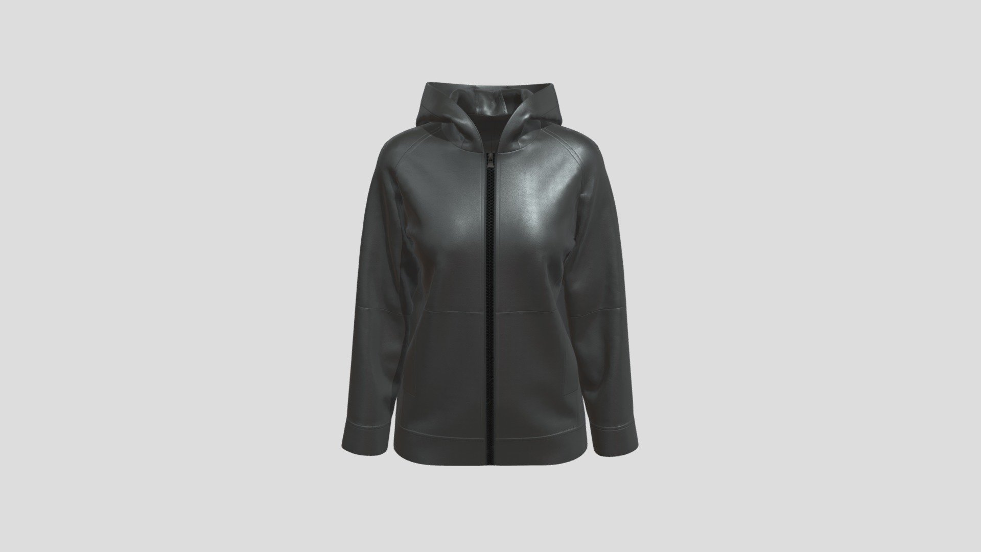 Leather Zip-up Hooded Jacket - Buy Royalty Free 3D model by najdmie ...