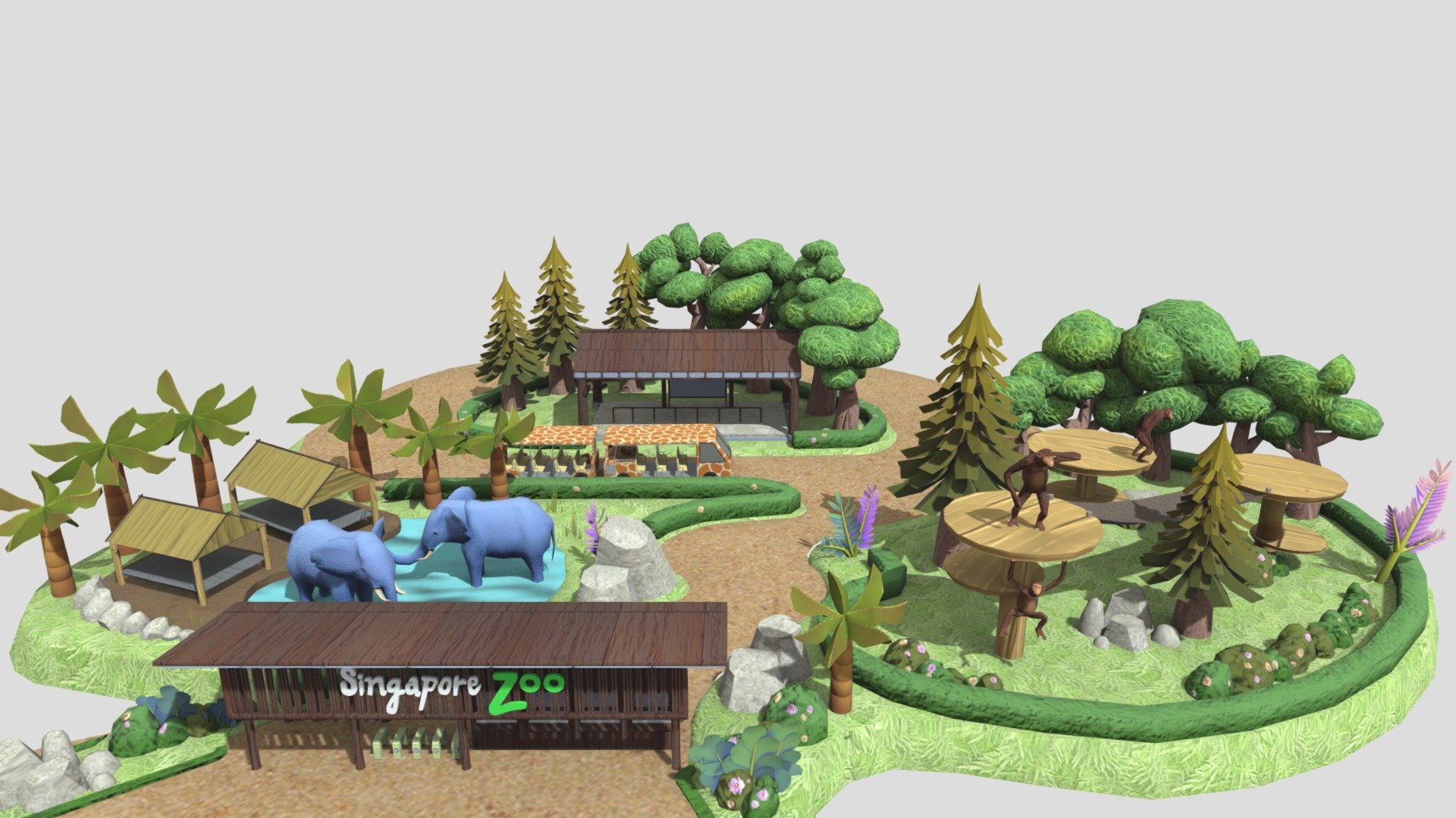 Singapore Zoo - 3D model by patrick.young [7cf34b5] - Sketchfab