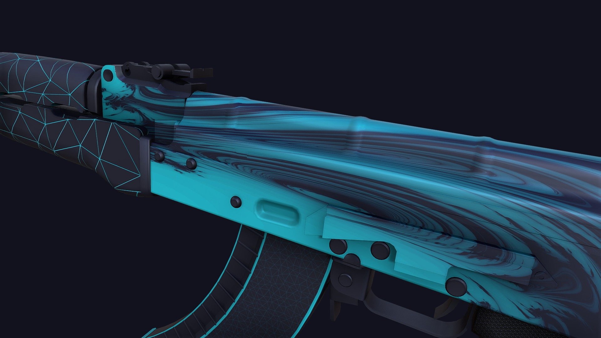 AK-47 | Blue Matrix - 3D model by ivnplays [7cf942e] - Sketchfab