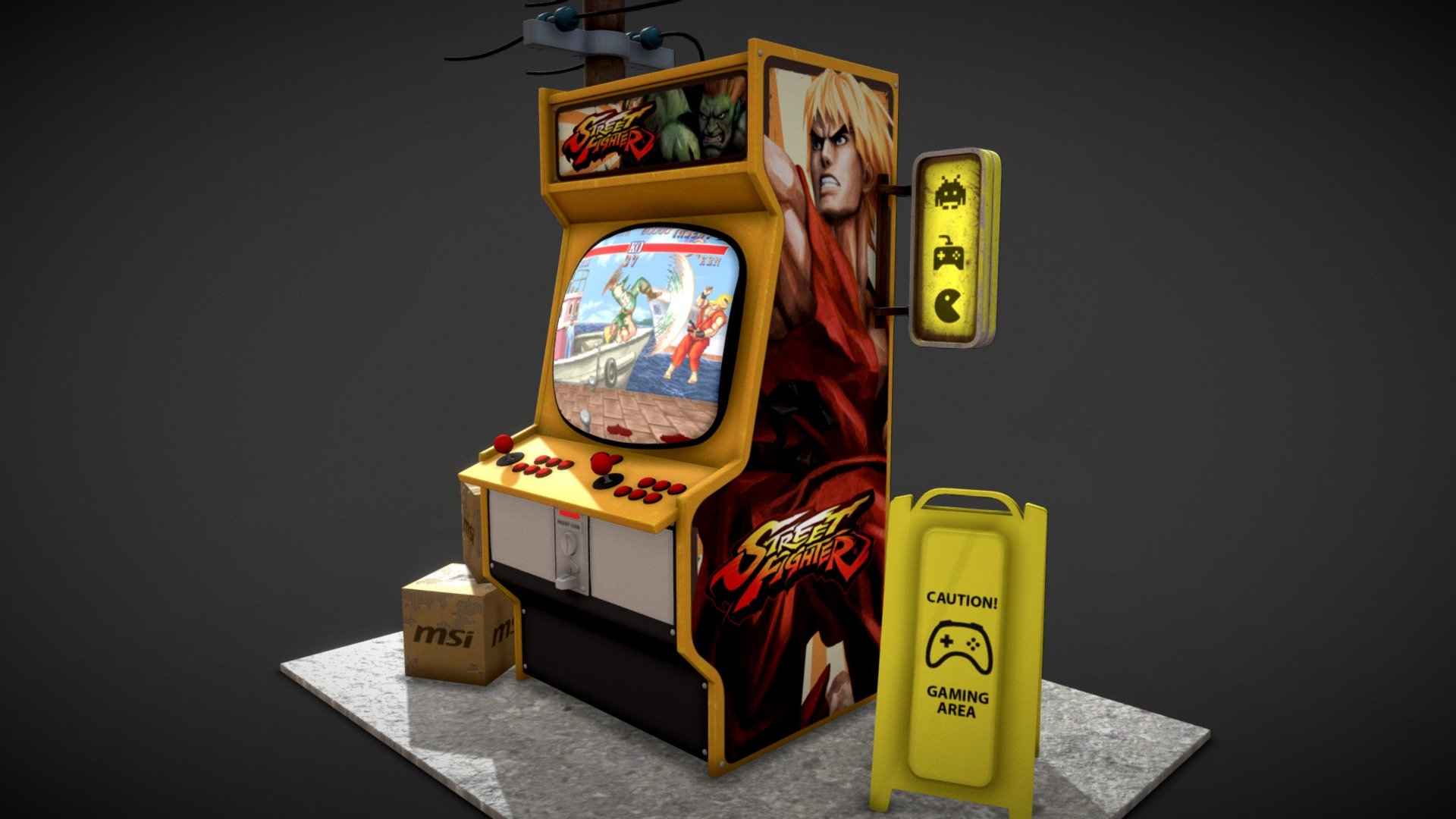 Arcade Gaming room - Download Free 3D model by Mohammad Abu Baker ...