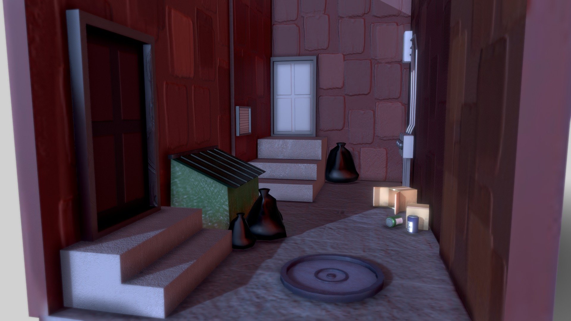Alleyway - 3D model by MissLooni [7d0b16a] - Sketchfab
