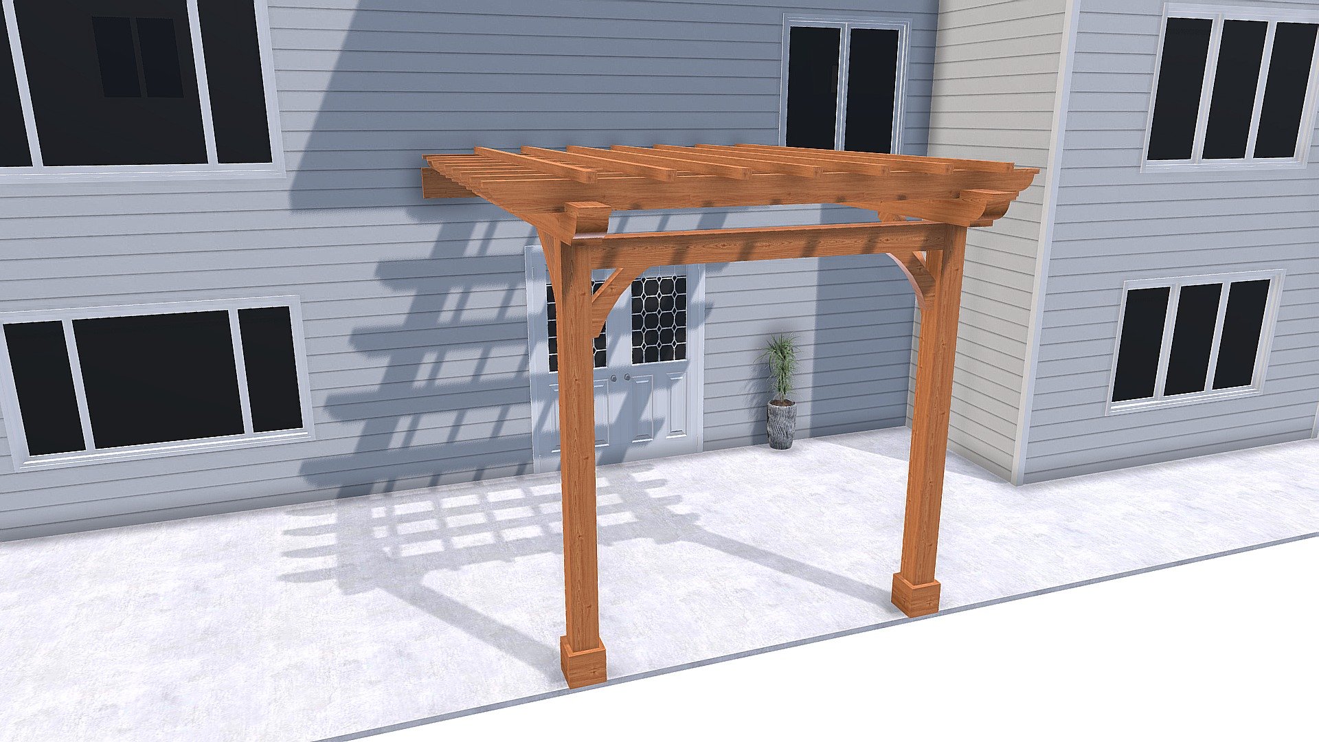 Custom Pergola 13 ft-10in ft L x 12 ft-6 in W - 3D model by Forever ...