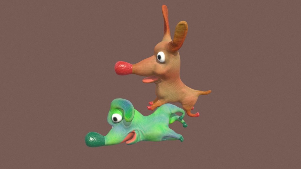 playing dogs - 3D model by benlemoine [7d123ba] - Sketchfab