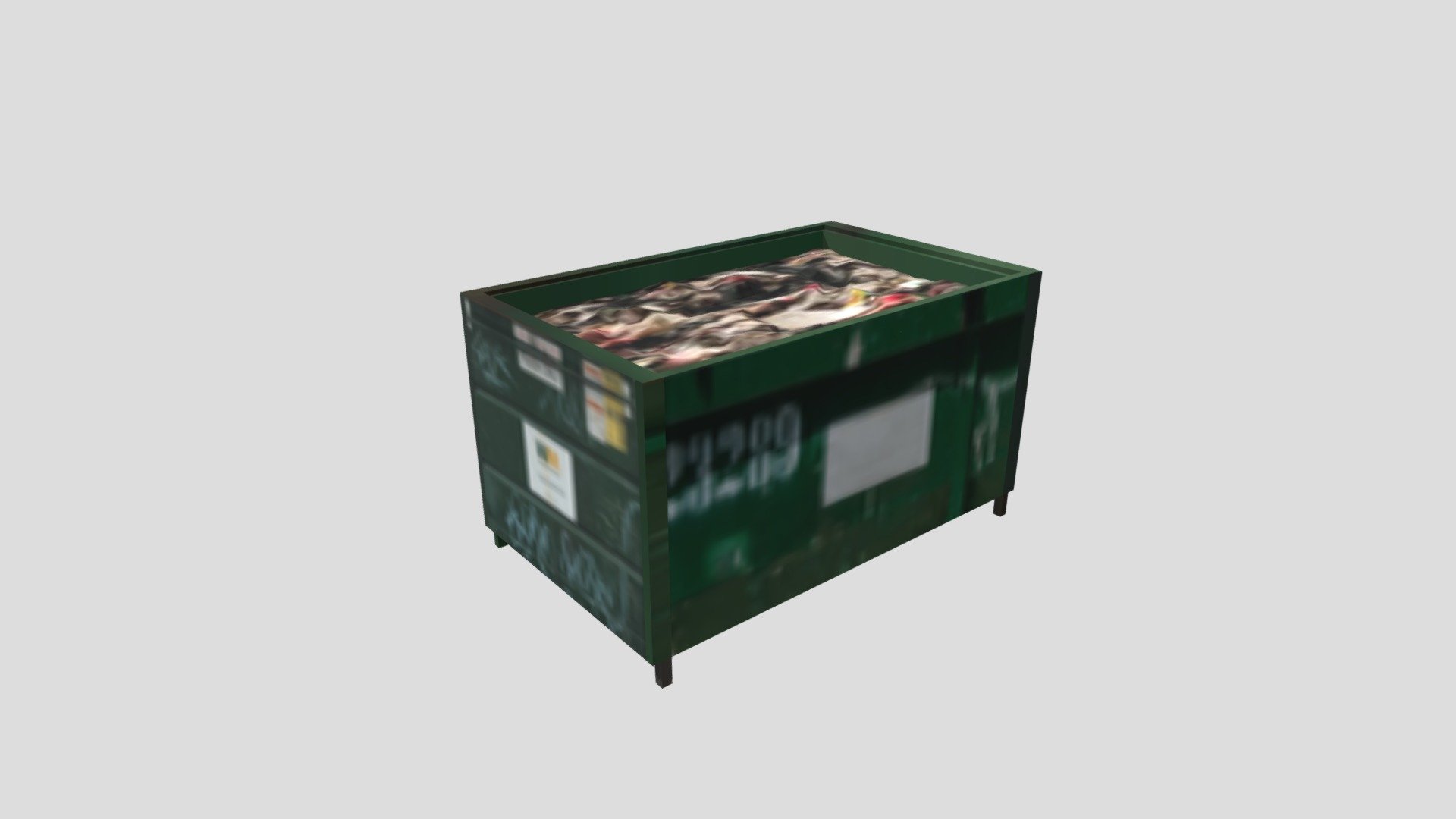 Low Poly PSX/PS2 Trash filled Metal Dumpster - Download Free 3D model ...