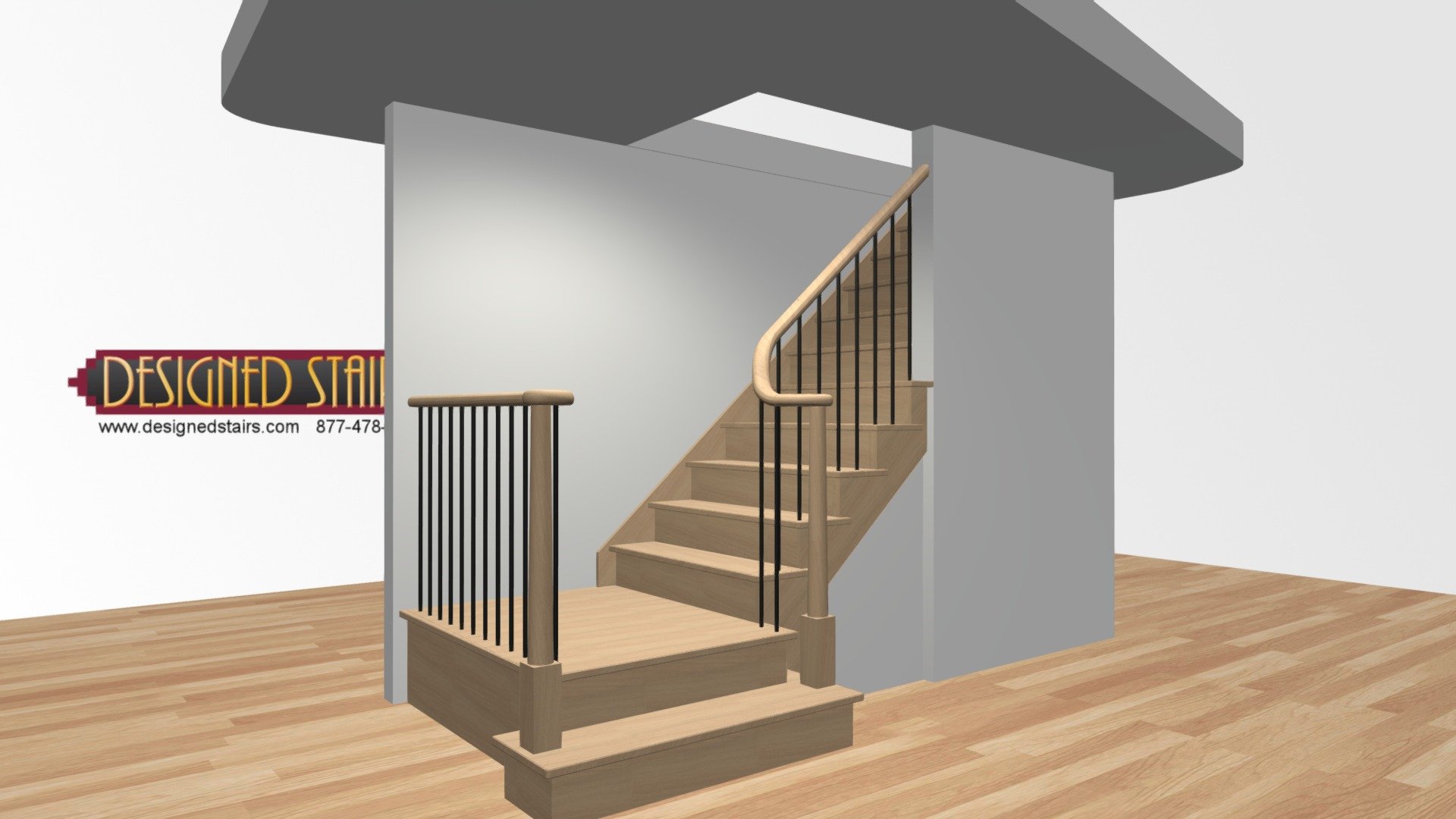36795 G - No balusters on first tread - 3D model by designedstairs ...