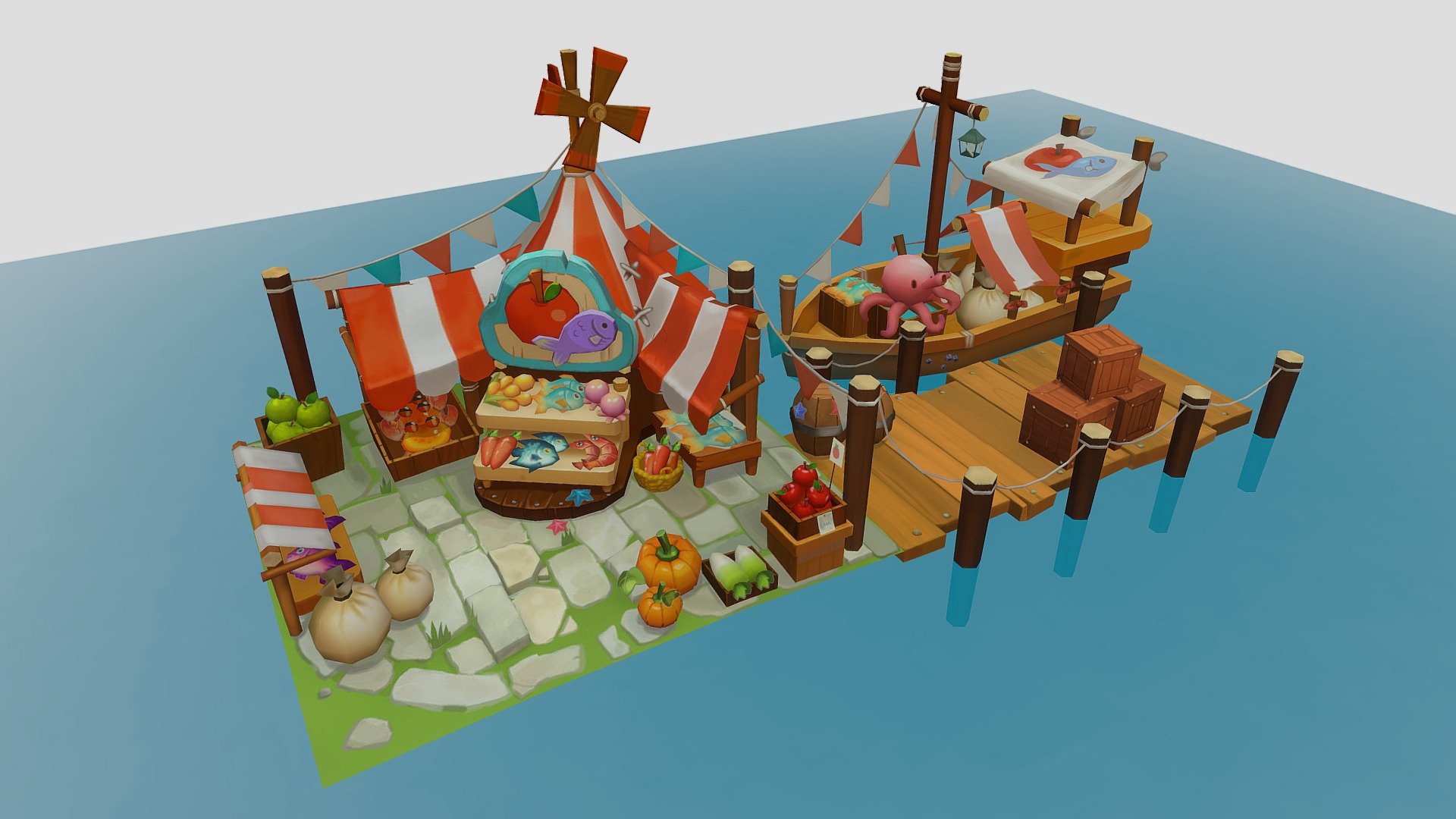 Sea Market - 3D model by Emi Starkman (@Emiliyana) [7d15fd1] - Sketchfab